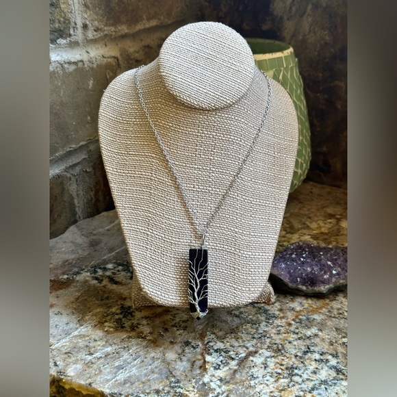 Hand Crafted | Jewelry | Silver Wire Wrapped Blue Sandstone Necklace ...